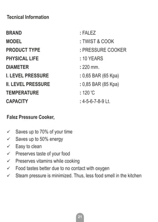 Falez twist & cook kullanım kılavuzu (tr ing) | PDF