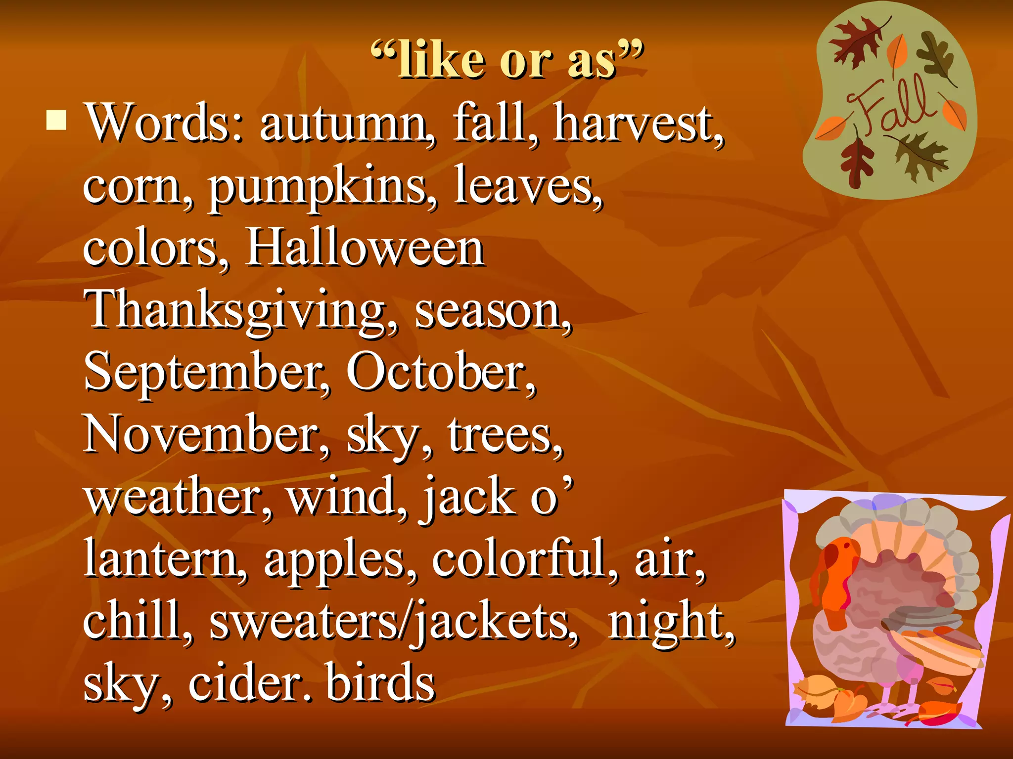 Fall Similes | PPT