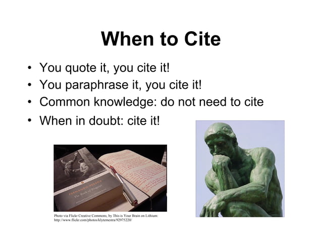 Citing Your Sources workshop slides | PPT
