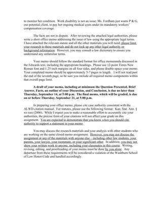 Fall 2006 closed memo assignment workers' comp. horseplay rule n z doc ...