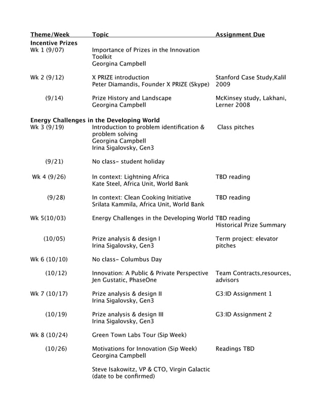 MIT Xprize Lab Fall 2011 Syllabus | PDF