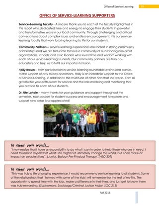 Walsh University Service-Learning report | PDF