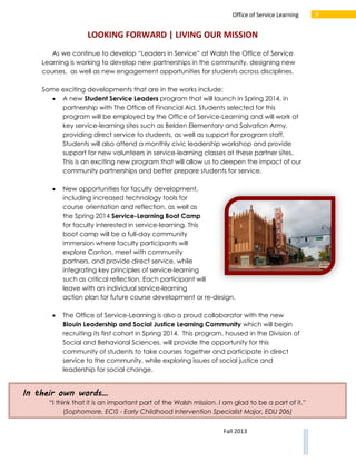 Walsh University Service-Learning report | PDF