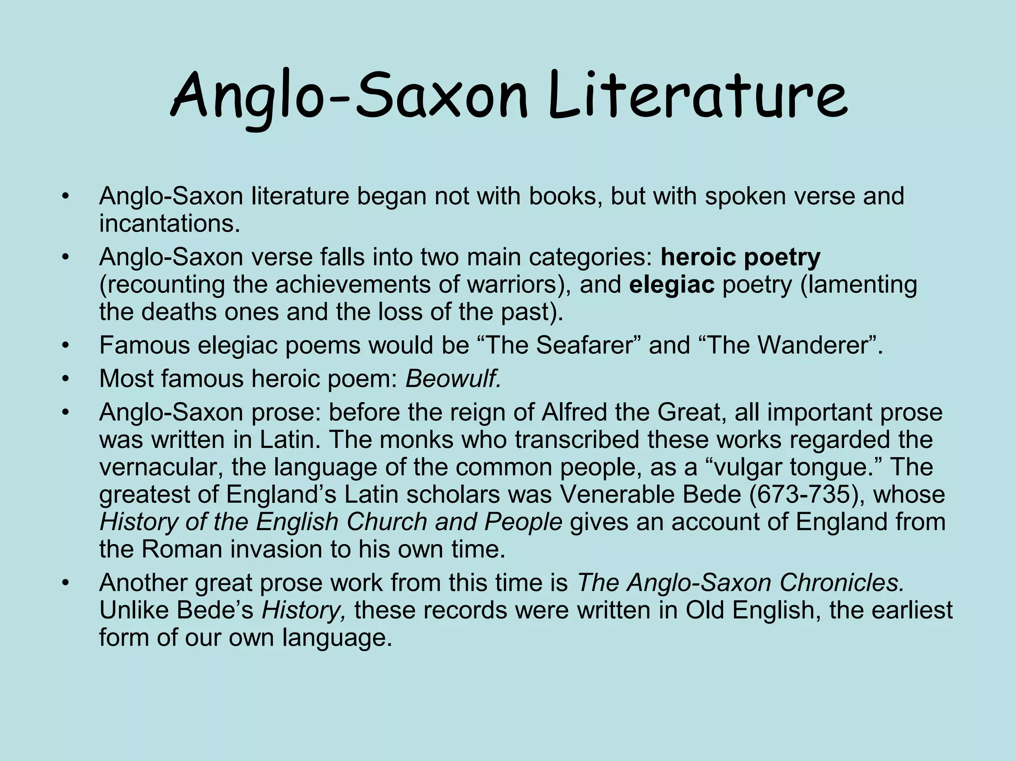 Fall 2014 anglo saxon notes | PPTX