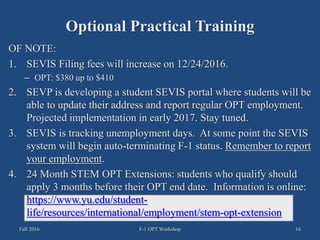 Fall 2016 OPT Presentation | PPT