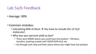 CHE107 - class 07 - Pre lab lecture | PDF