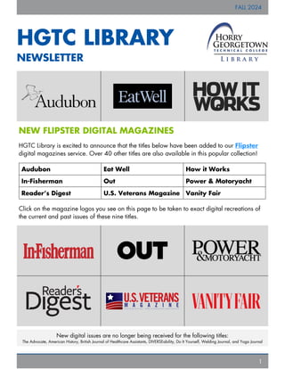 Fall 2024 Horry-Georgetown Technical College Library Newsletter | PDF