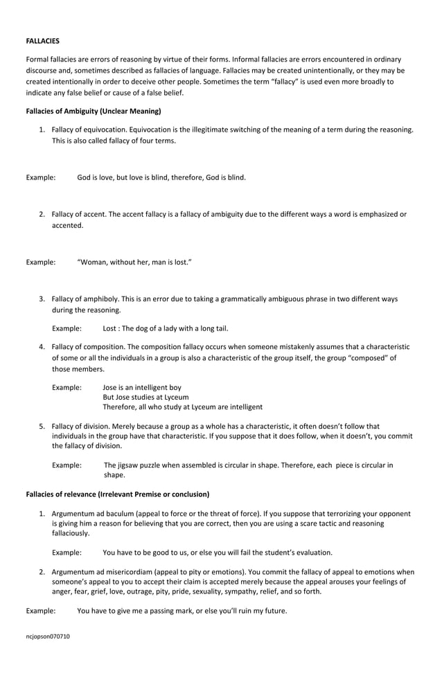 Fallacies | PDF