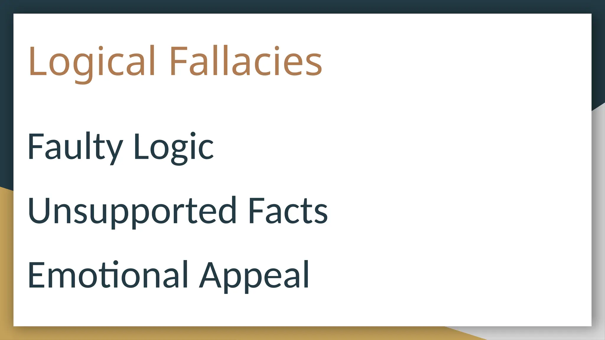 Fallacies.pptx English 9 slide deck presentation | PPTX