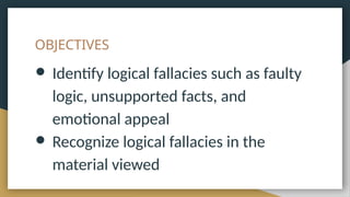 Fallacies.pptx English 9 slide deck presentation | PPTX