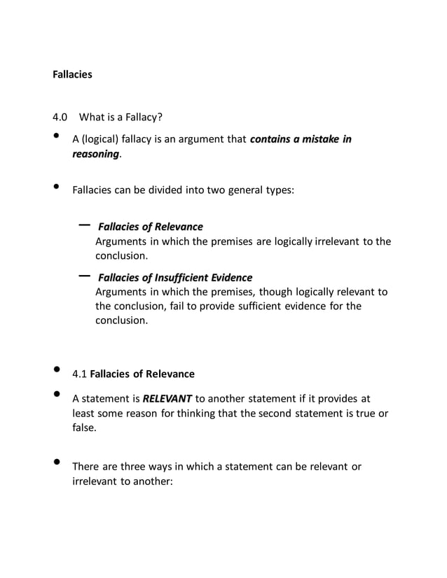 Fallacies notes | PDF
