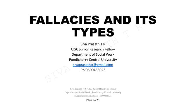 Fallacies and its types | PDF