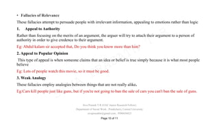 Fallacies and its types | PDF