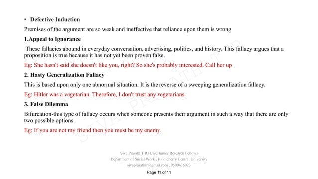 Fallacies and its types | PDF