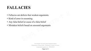 Fallacies and its types | PDF