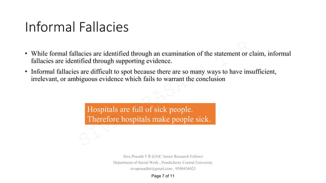 Fallacies and its types | PDF