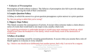 Fallacies and its types | PDF