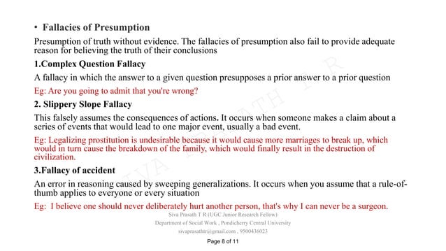 Fallacies and its types | PDF