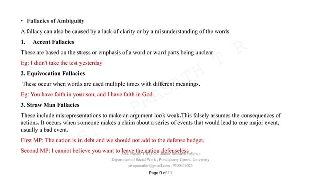 Fallacies and its types | PDF