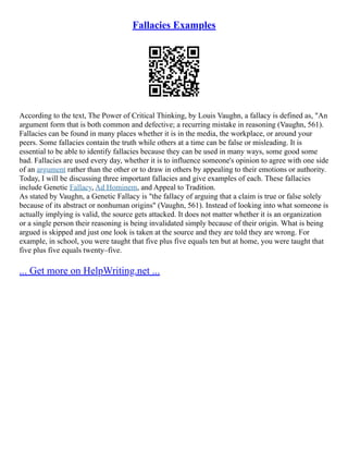 Fallacies Examples | PDF