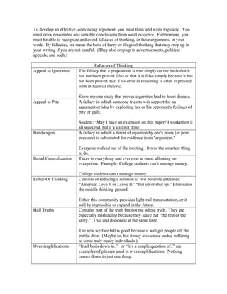 Fallacies in advertisement | DOC | Government Support and Welfare ...