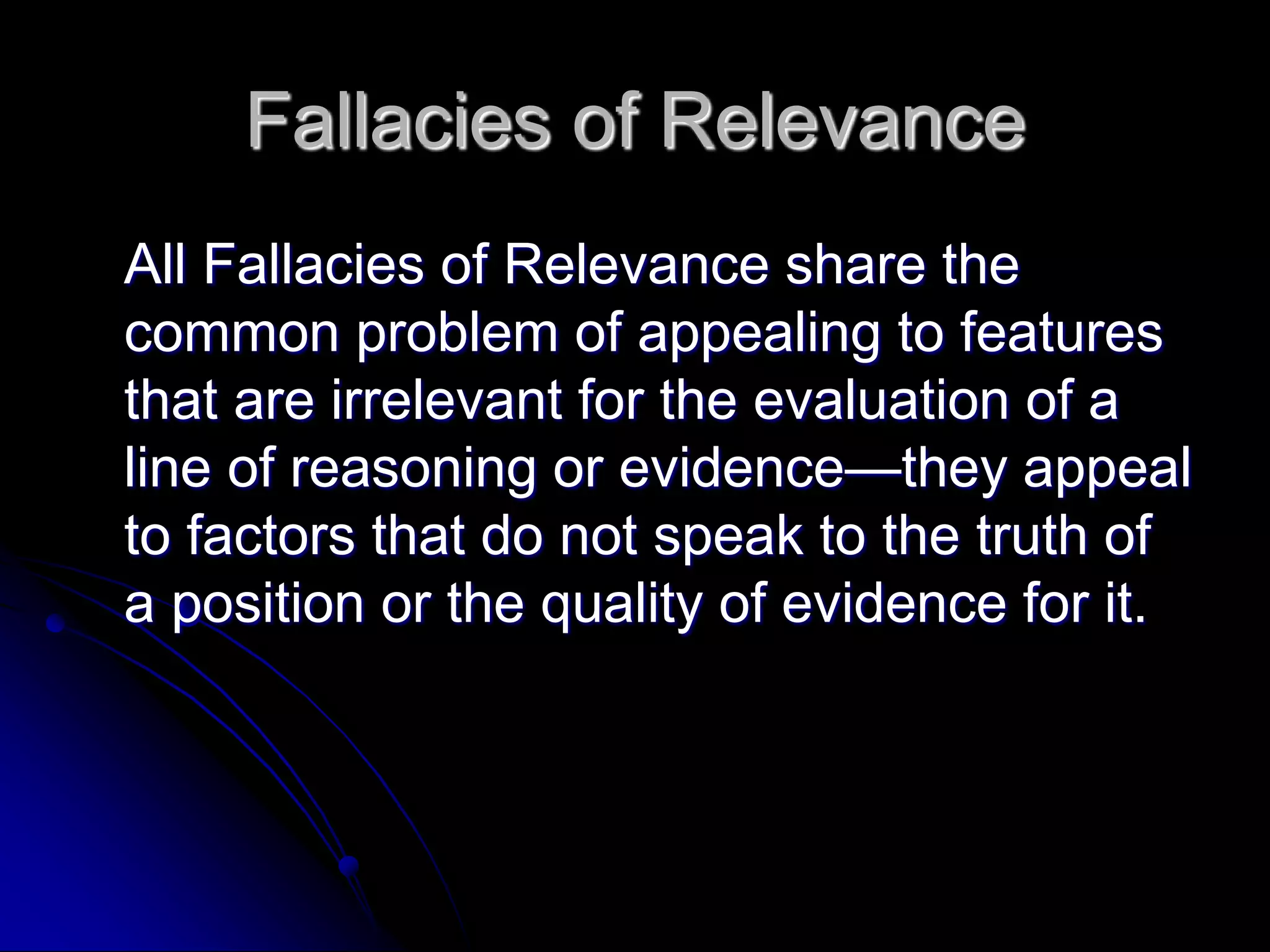 Fallacies of relevance | PPT