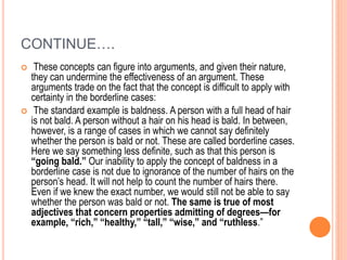 Fallacies of vagueness | PPTX