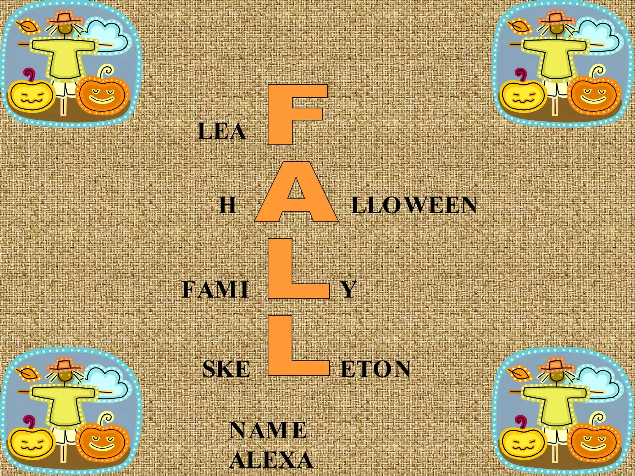 Fall Acrostic Powerpoint Second Grade Brown | PPT