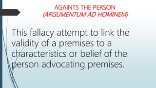 FALLACIES (INTRO TO PHILO.) | PPTX