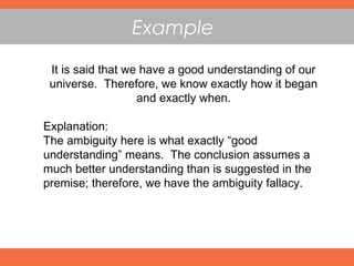 Ambiguity Fallacy Examples