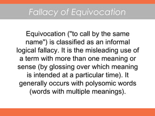 Fallacy of logic | PPT