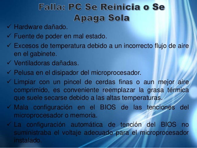 Fallas de pc.