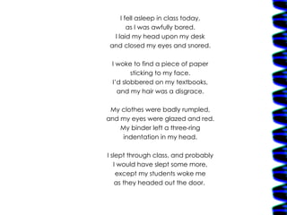 Falling asleep poem | PPT