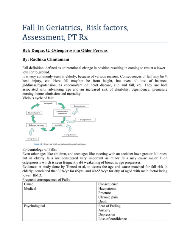 Fall in geriatrics | PDF