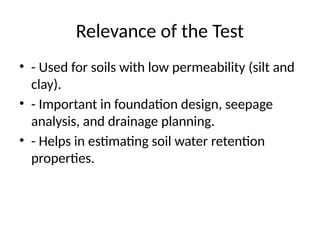 Falling Head Permeability Test in Soil Mechanics | PPTX