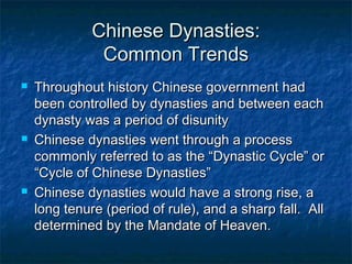 Mandate of Heaven and Dynastic Cycle | PPT