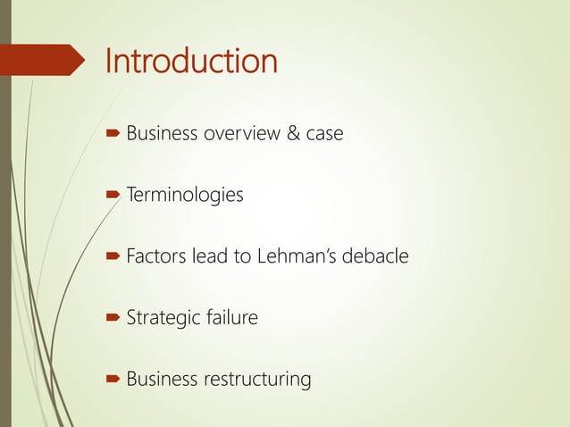 Fall of lehman brothers | PPTX | Home Financing | Personal Debt