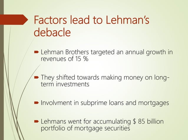 Fall of lehman brothers | PPTX | Home Financing | Personal Debt