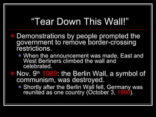 Fall of the Soviet Union and end of the Cold War | PPT
