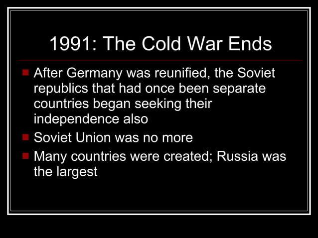 Fall of the Soviet Union and end of the Cold War | PPT
