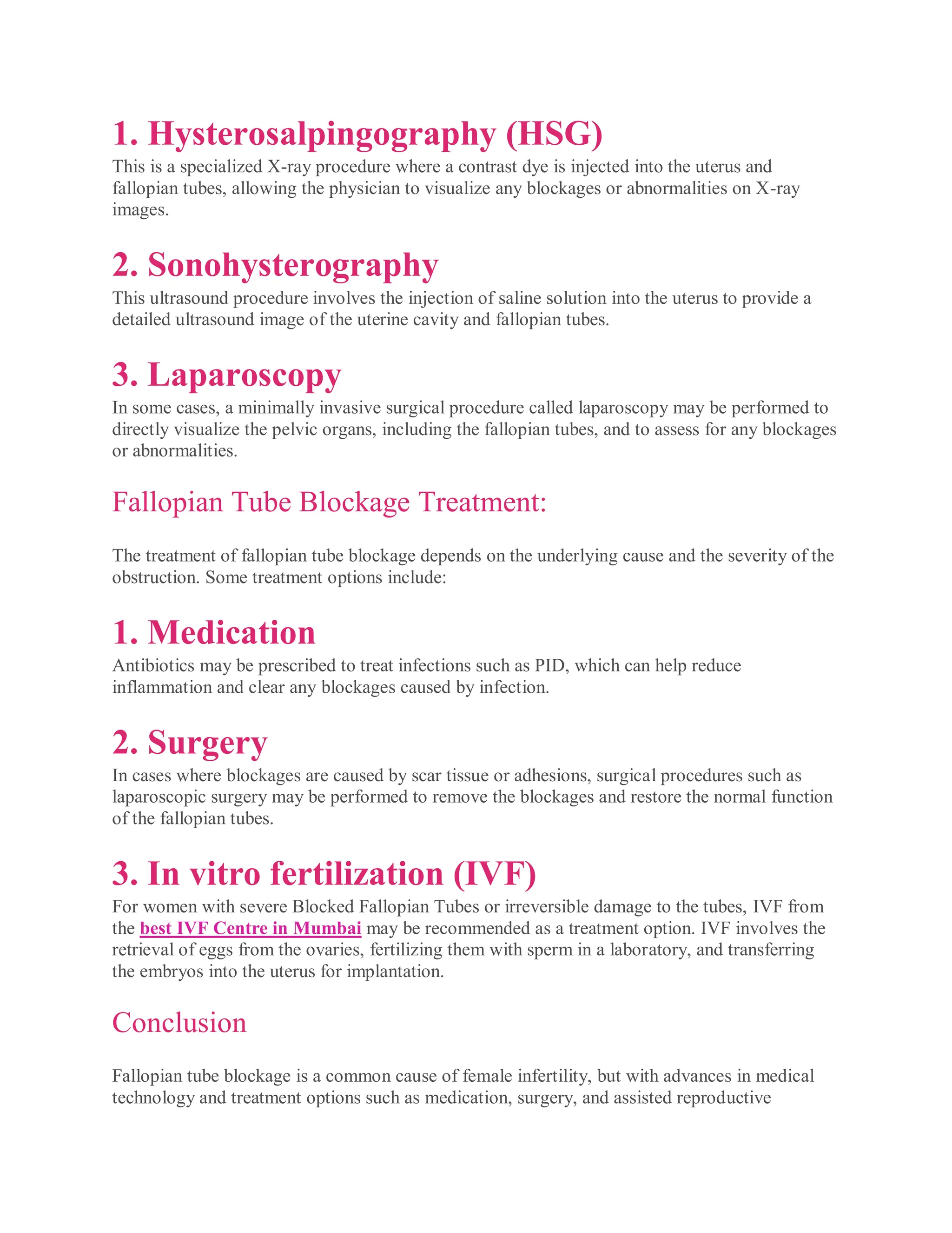 Fallopian Tube Blockage- Causes, Symptoms | PDF