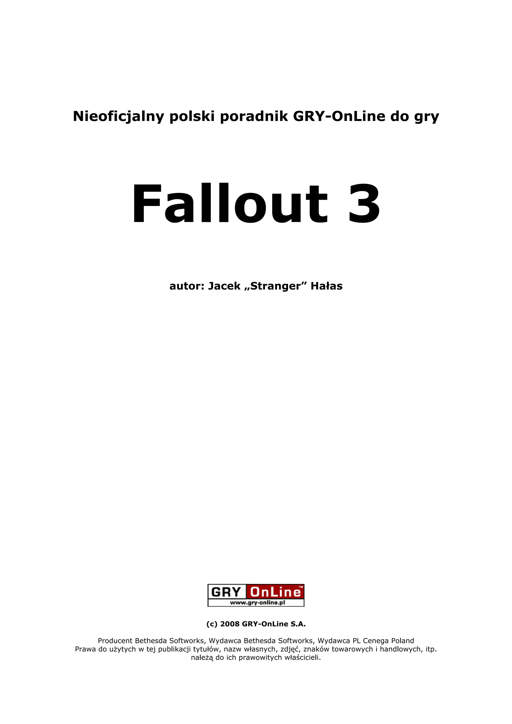Fallout 3 Poradnik | PDF