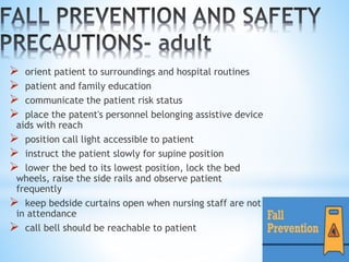 Fall prevention and mangemnet | PPTX