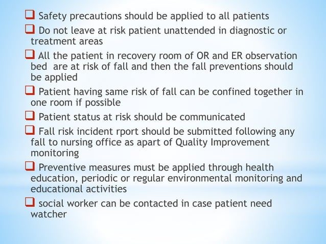 Fall prevention and mangemnet | PPTX | First Aid | Injuries