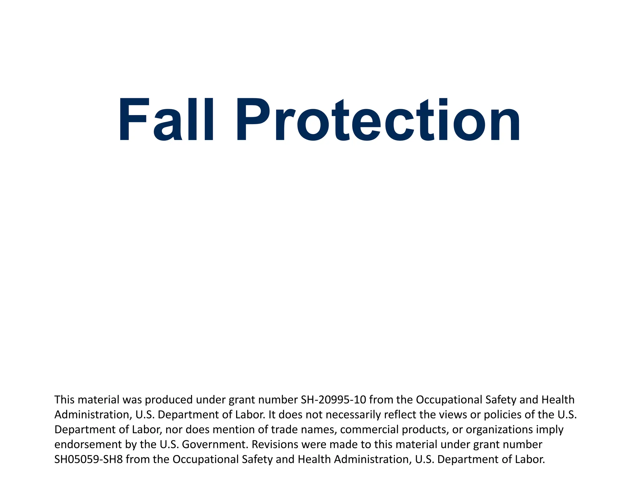 Fall Protection course objective awareness | PPT