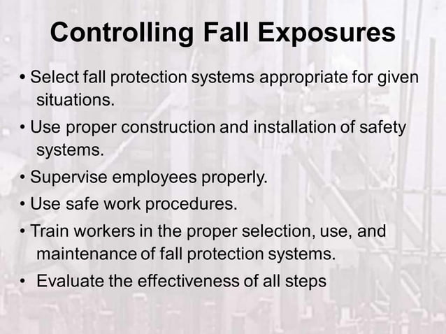 FALL PROTECTION SYSTEMS while working at height and its equipment | PDF ...