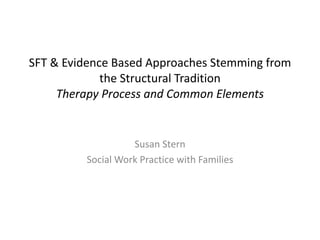 SFT & EB Approaches emerging from Structural Tradition: Therapy Process ...