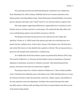 Fall risk assessment | PDF