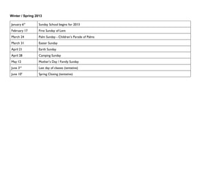 Central Trinity United Church Sunday School Schedule | PPT