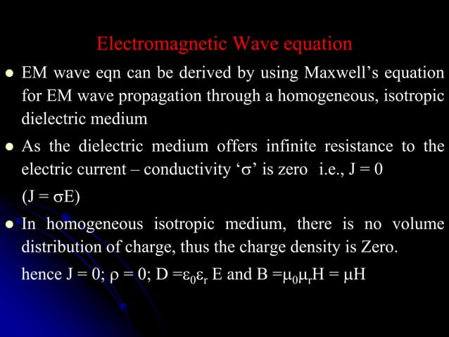 electromagnetic wave equation | PPT | Physics | Science